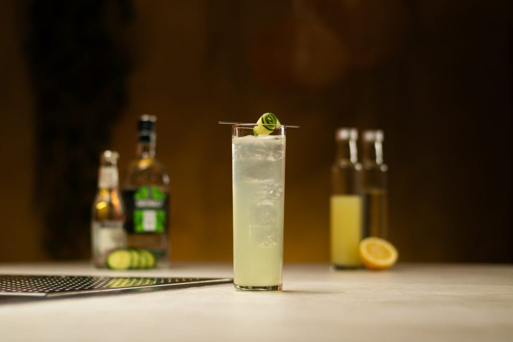 Cucumber Collins Cocktail Recipe by DrinksWorld